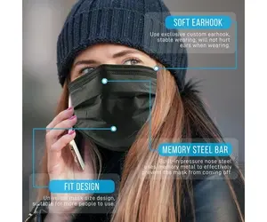 SERENELIFE 50 Pieces Disposable Face Masks 3 Layer Protection Breathable Face Masks Slwtrchlr110.5