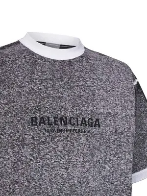 Balenciaga Black Heathered-effect Jersey Regular Fit T-shirt
