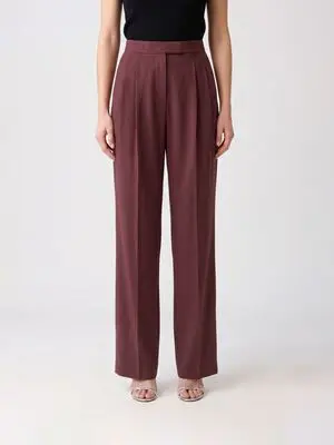 Saint Laurent Silk Trousers - Red
