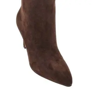 Paris Texas Elsa Suede Leather Pointed Toe Cone Heel Ankle Boots