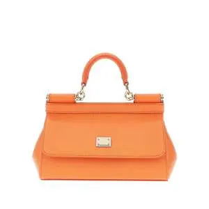 Dolce & Gabbana Dauphine Leather Mini Sicily Bag - Orange