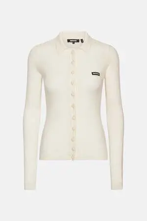ROTATE BY BIRGER CHRISTENSEN Knitted Wool & Cashmere Blend Polo Top - Multicolor