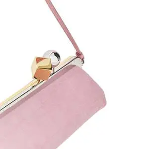 Jacquemus Suede Leather Pouch With Croc-effect - Pink