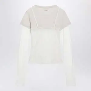 Acne Studios Layered Jersey Shirt With Bow /off