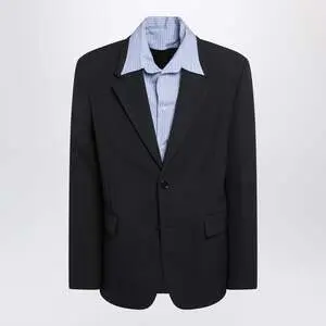 Balenciaga Dark Hybrid Overshirt In Wool Twill