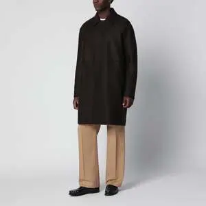 Harris Wharf London Dark Wool Coat - Brown
