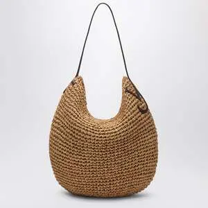JW Anderson Large Bulb Bag In Raffia - Cream