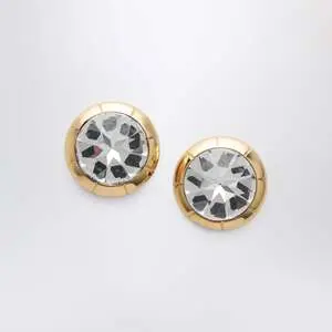 Alessandra Rich Round Crystal Clip-on Earrings - Silver