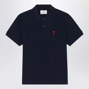 AMI Paris Ami Paris Midnight Blue Ami De Coeur Polo Shirt Men Blue