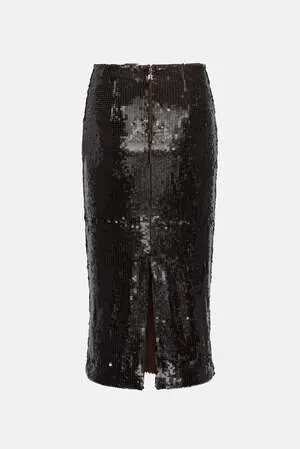 ROTATE BY BIRGER CHRISTENSEN Sequined Pencil Midi Skirt - Multicolor