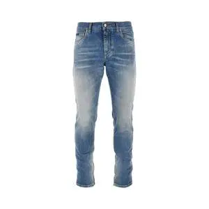 Dolce & Gabbana Stretch Cotton Denim Slim Fit Jeans - Blue