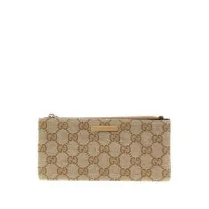 Gucci Original Gg Wallet With Logo Plate - Cream