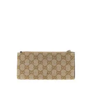 Gucci Original Gg Wallet With Logo Plate