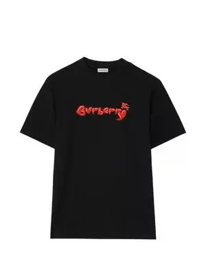 Burberry Heart Logo Cotton T-shirt - Black