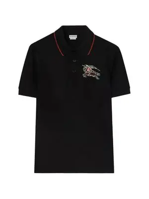 Burberry Heart Knight Cotton Polo Shirt - Black