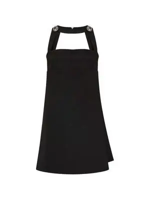 ALINA Crystal-embellished Halterneck Mini Dress - Black