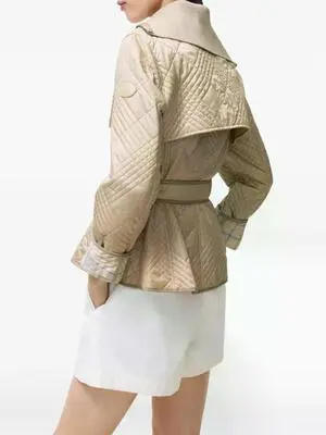Burberry Micro Check-stitch Nylon Abbeydale Jacket - Neutrals