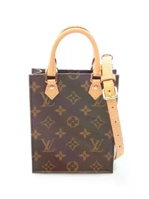 LOUIS VUITTON Petite Sac Plat Monogram Tote Bag - Brown