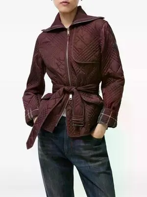 Burberry Micro Check-stitch Nylon Abbeydale Jacket - Red