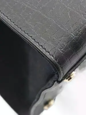 Gucci 2010s Sherry Line Gg Canvas Handbag - Black