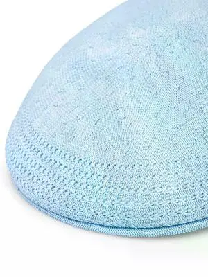 KANGOL Logo Embroidered Mesh Knit Flat Cap - Blue