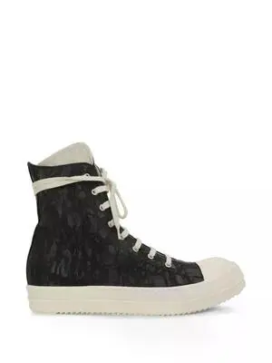 Rick Owens Coated High-top Sneakers - Black