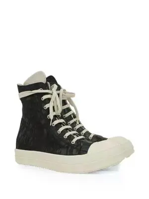Rick Owens Coated High-top Sneakers - Black