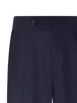 Giorgio Armani Pleated Virgin Wool Trousers - Blue