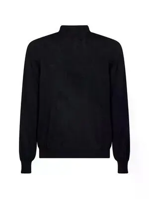 D4.0 Long-sleeve Knitted Polo Shirt - Black
