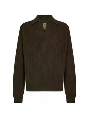 UMA WANG Ribbed-knit Long-sleeve Sweater - Green