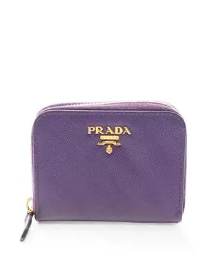 Prada 2000s Saffiano Leather Coin Purse - Purple