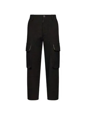 UMA WANG Belt-loop Buttoned Cargo Pants - Brown