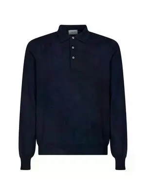 D4.0 Long-sleeve Knitted Polo Shirt - Blue