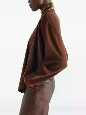 LEMAIRE Merino Wool Blend Trompe-l’œil Cardigan - Brown