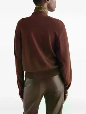 LEMAIRE Merino Wool Blend Trompe-l’œil Cardigan - Brown