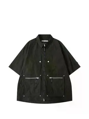 SPOONYARD Zip-up Pocket Shirt With Crinkled Finish