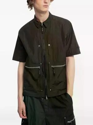 SPOONYARD Zip-up Pocket Shirt With Crinkled Finish