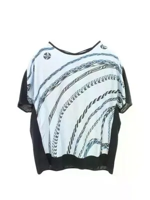 Hermès Color-block T-shirt With Rope Print - Black