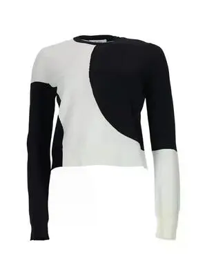 Max Mara Colour-block Intarsia-knit Sweater - Black