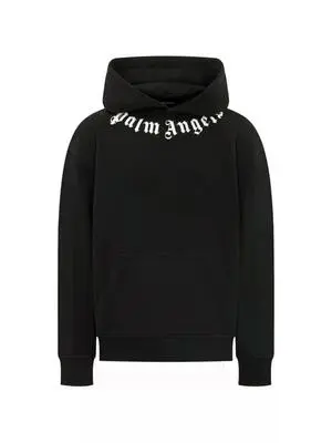 Palm Angels Neck Logo Reg Hoodie - Black