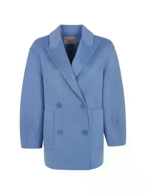 TWINSET Wool-blend Cloth Caban Coat - Blue