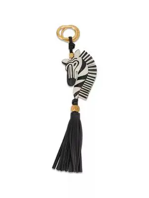 GIANNI CHIARINI Zebra-motif Tassel Keyring - Black