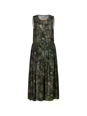 UMA WANG Ardal Floral Print Midi Dress - Grey