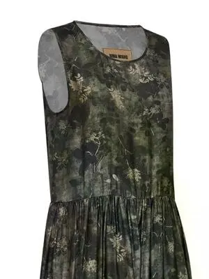 UMA WANG Ardal Floral Print Midi Dress - Grey