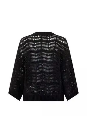 Peserico Sequin-embellished Open-knit Sweater