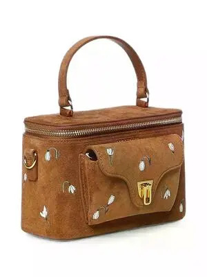 COCCINELLE Embroidered Suede Tote Bag