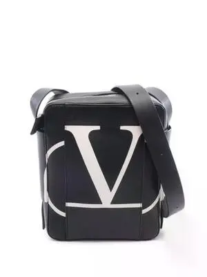Valentino Garavani Vlogo Leather Messenger Bag - Black