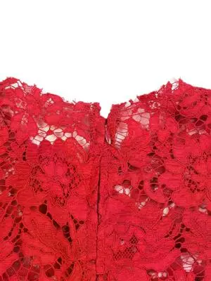 Valentino Garavani Floral Lace Long Sleeve Mini Dress