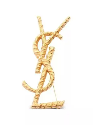 Saint Laurent Opyum Twisted Brooch - Gold
