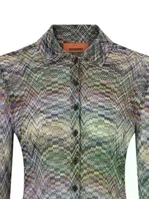 Missoni Zigzag Knit Button-down Shirt